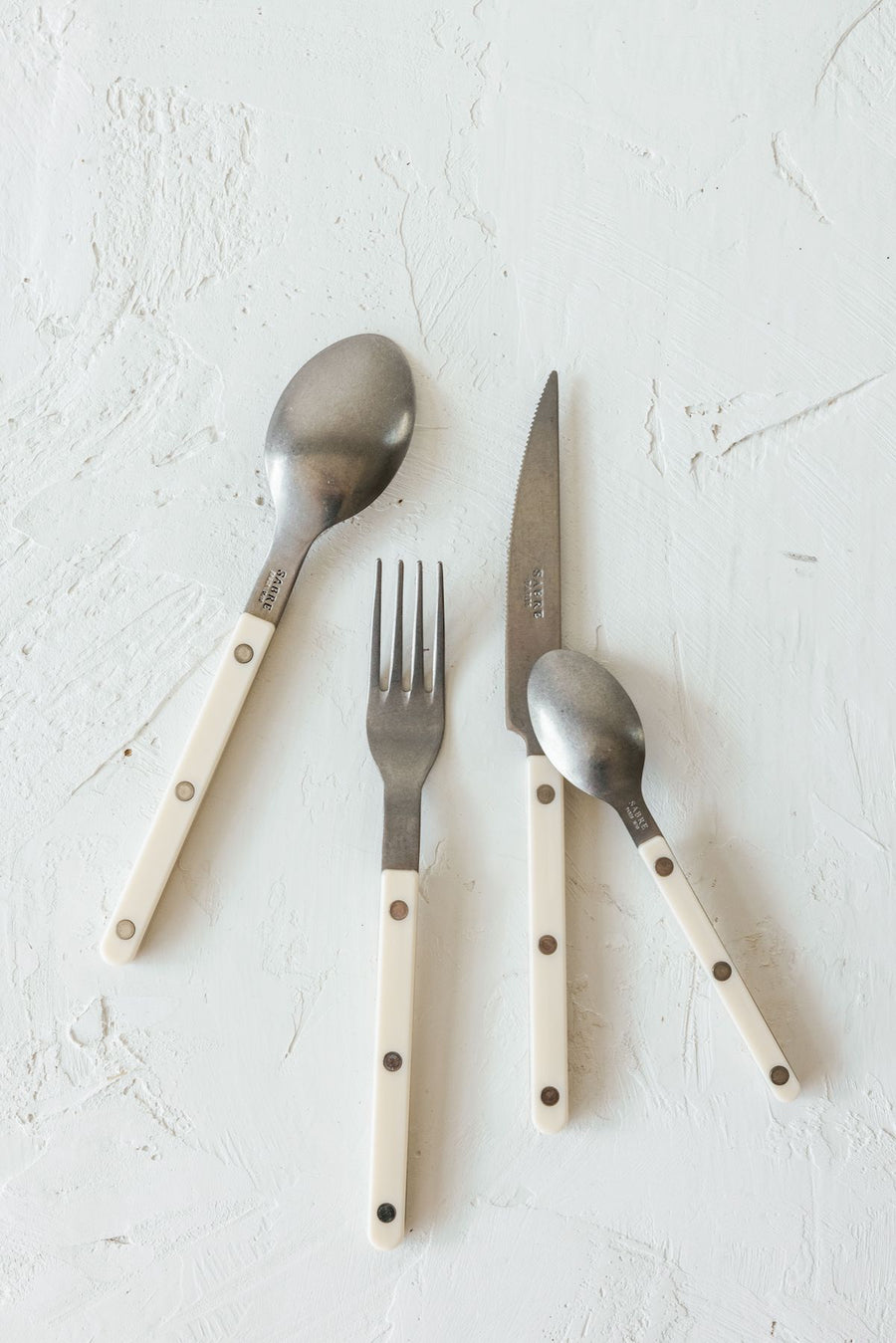 Sabre Ivory Flatware 4-Piece Cutlery Set, Matte Finish – Casa Zuma