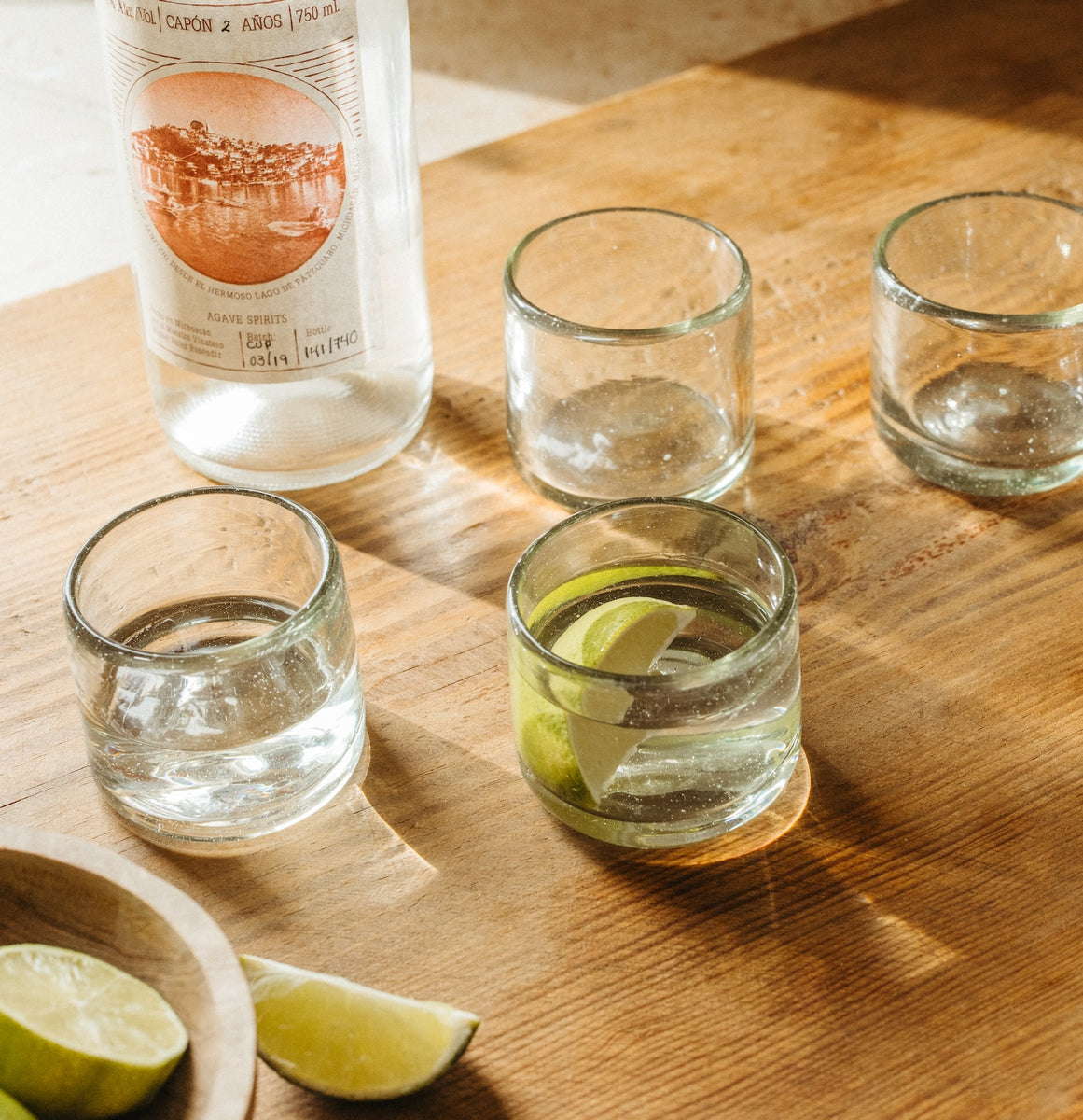 Handblown Recycled Glass Copitas – Set of 4 | Artisan Mezcal Glasses ...